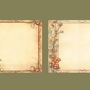 Vintage Floral Border Printable Junk Journal Pages Grunge Paper Vintage ...