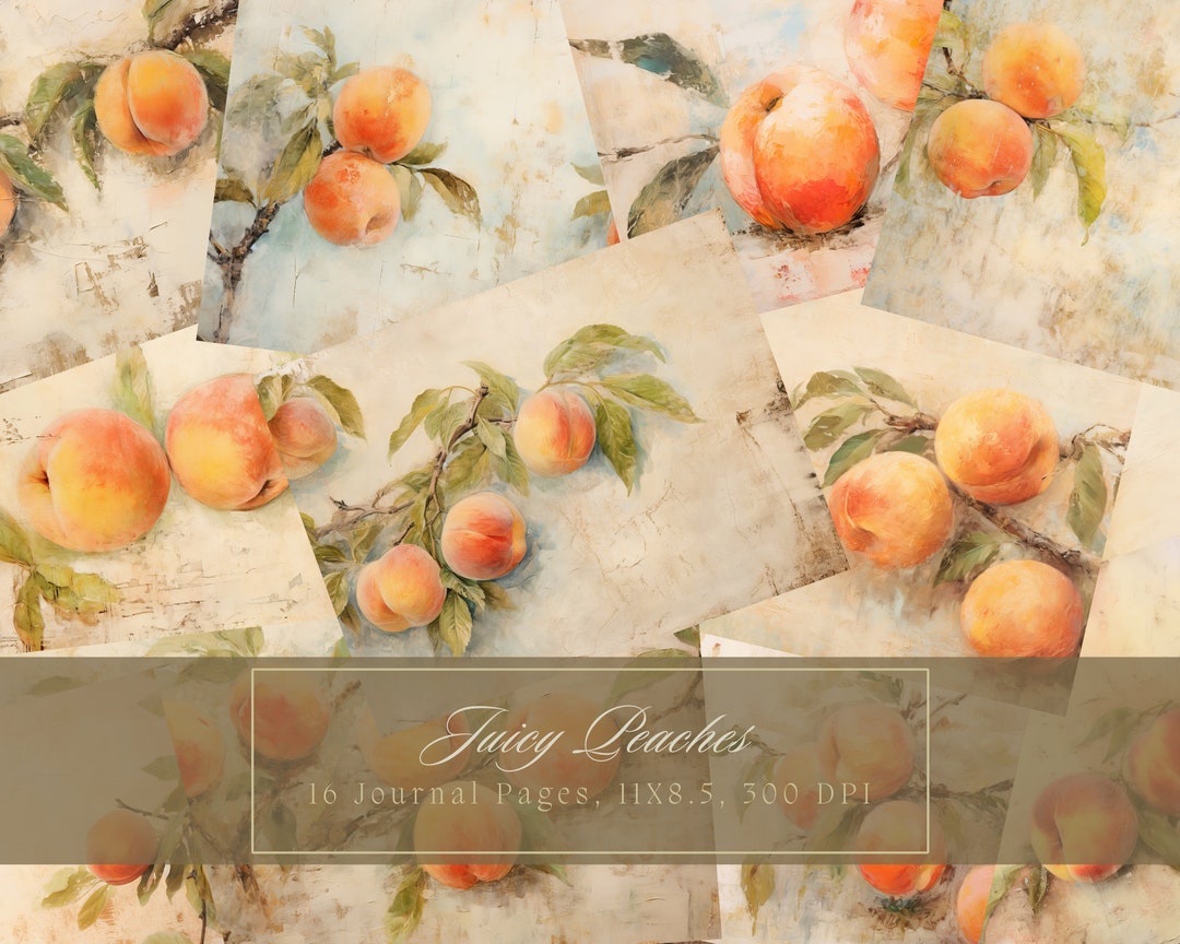 Peaches Junk Journal Kit Vintage Ephemera Journal Peach Digital Paper ...