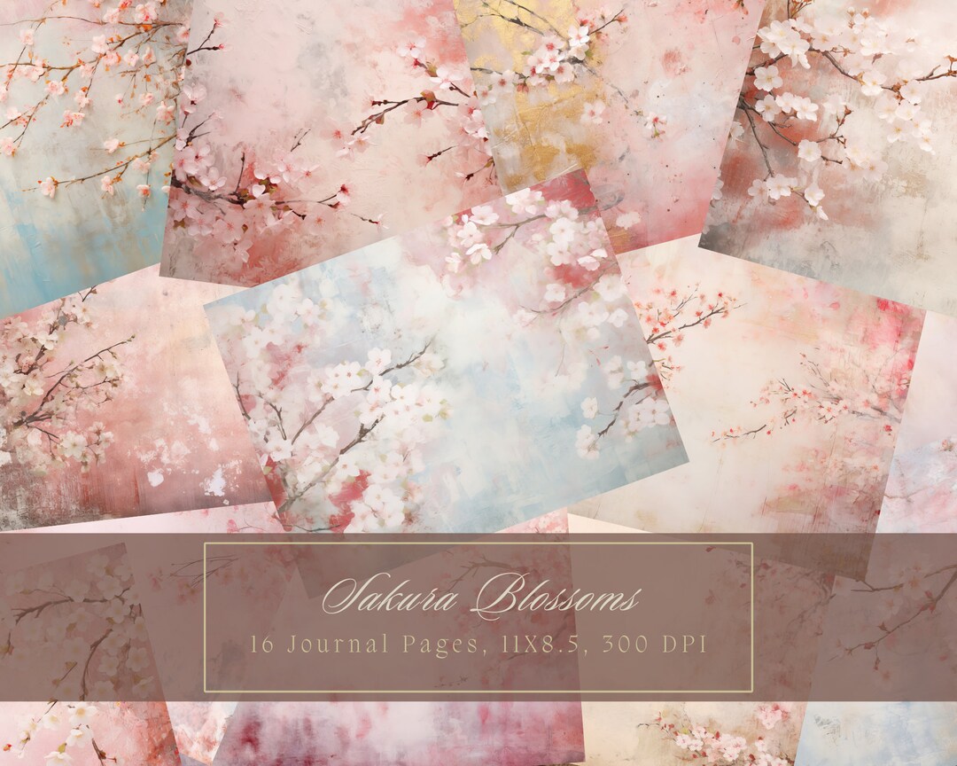 Sakura Blossom Junk Journal Kit Vintage Journal Floral Digital Paper ...