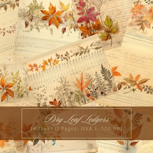 Autumn Junk Journal Kit Vintage Dry Leaf Ledger Journal Fall-inspired ...