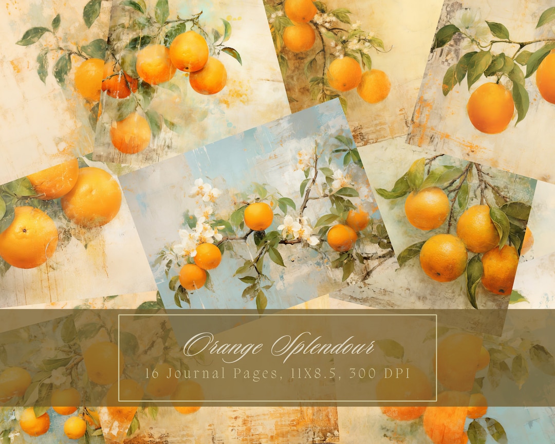 Oranges Junk Journal Kit Vintage Ephemera Journal Orange Digital Paper ...