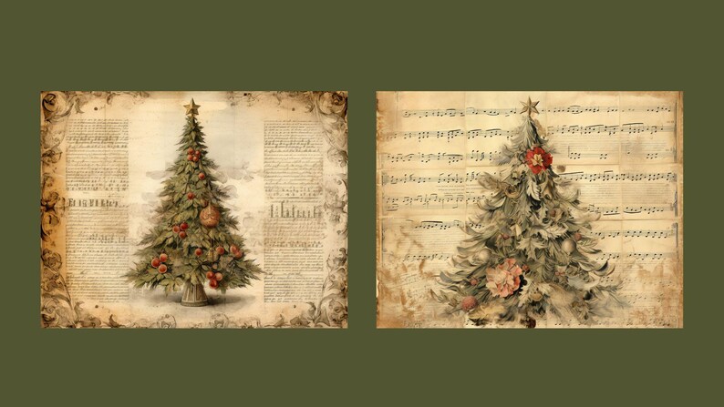 Christmas Tree Junk Journal Kit Winter Vintage Ephemera Noel Journal ...