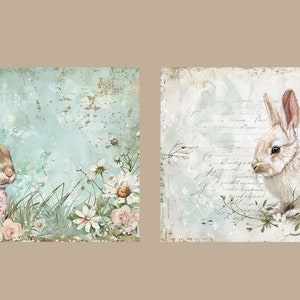 Easter Bunnies Junk Journal Kit Easter Eggs Vintage Ephemera Bunny ...