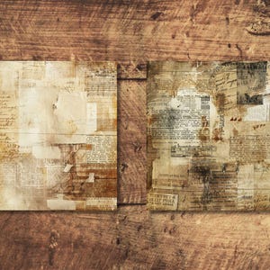 Brown Collage Junk Journal Kit Black Digital Paper Texture Grunge ...