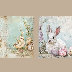 Easter Bunnies Junk Journal Kit Easter Eggs Vintage Ephemera Bunny ...