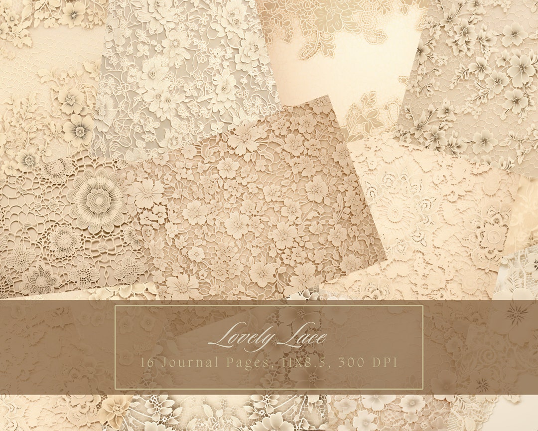 Vintage Lace Junk Journal Kit Shabby Chic Collage Sheets Printable ...