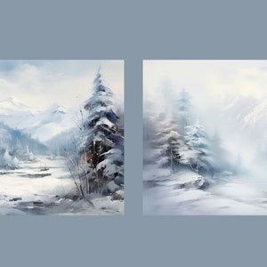 Watercolor Winter Forest Junk Journal Paper Winter Background Journal ...