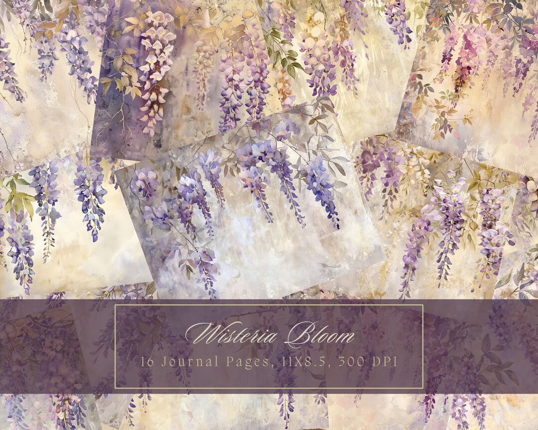 Wisteria Junk Journal Kit Vintage Floral Beautiful Journal Digital ...