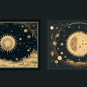 Vintage Celestial Junk Journal Kit Astronomy Printable Pages Sun and ...