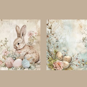 Easter Bunnies Junk Journal Kit Easter Eggs Vintage Ephemera Bunny ...