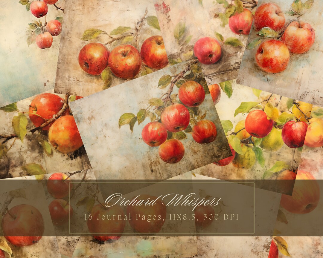 Apples Junk Journal Kit Vintage Ephemera Journal Apple Digital Paper ...