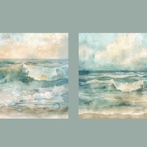 Watercolor Ocean Junk Journal Kit Blue Waves Journal Pages Water ...