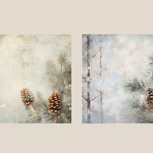Snowy Pine Junk Journal Kit Winter Forest Pages Christmas Digital Paper ...