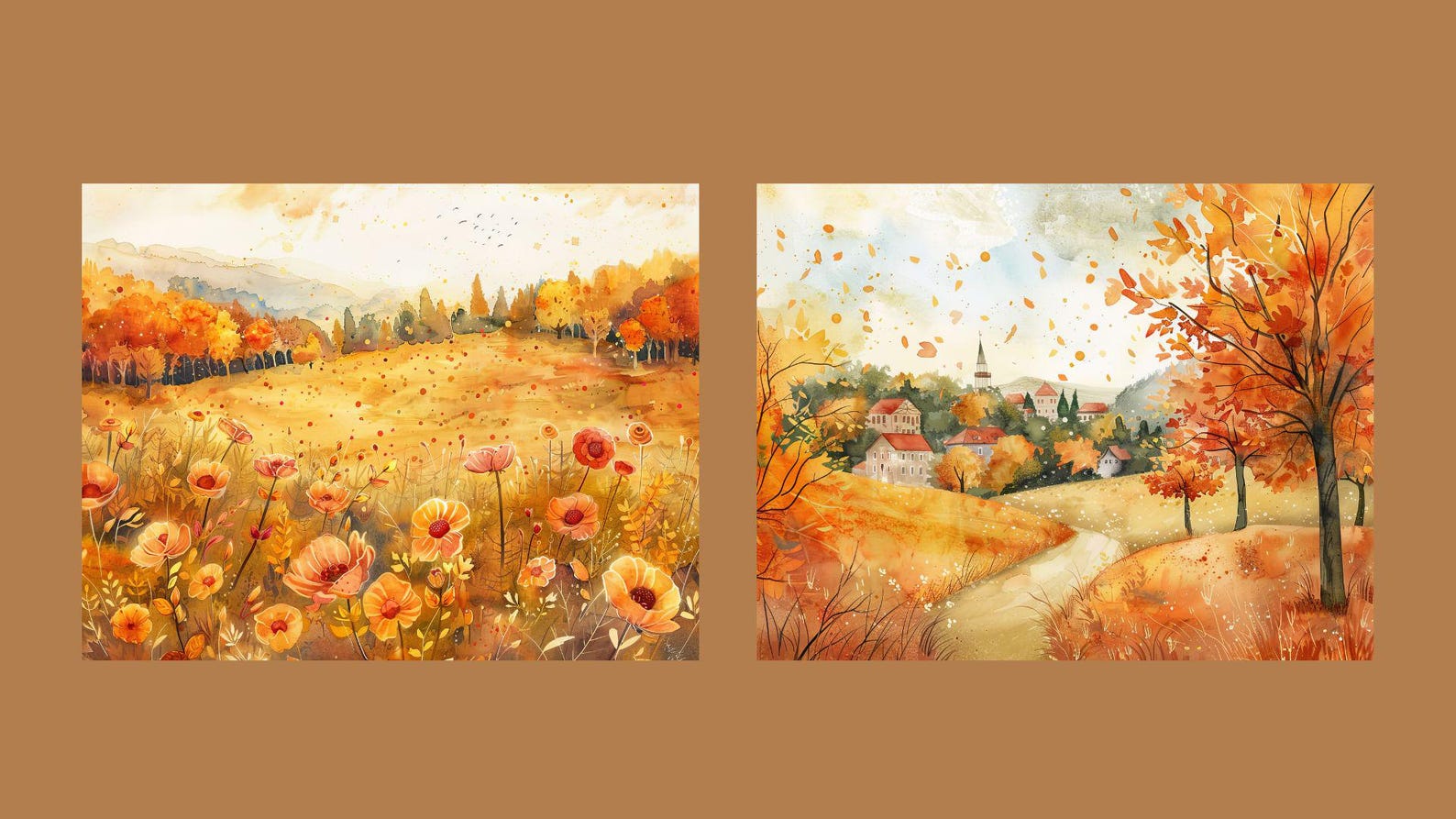 Watercolor Autumn Meadow Junk Journal Paper Fall Background Journal ...