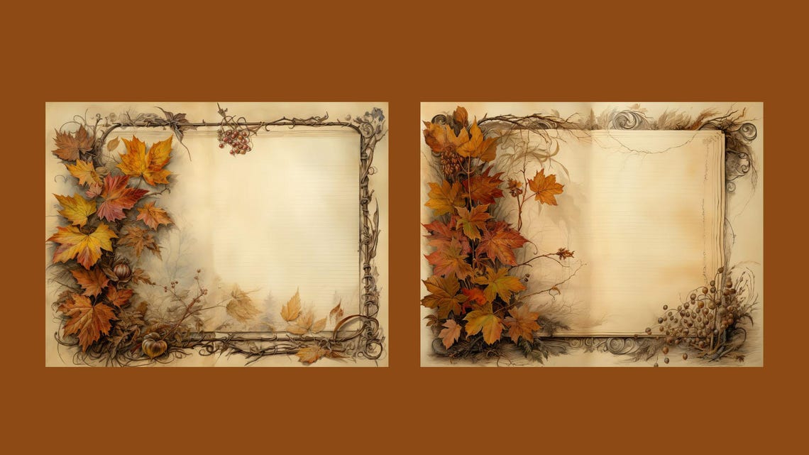 Autumn Leaves Junk Journal Kit Fall-inspired Vintage Ephemera Journal ...