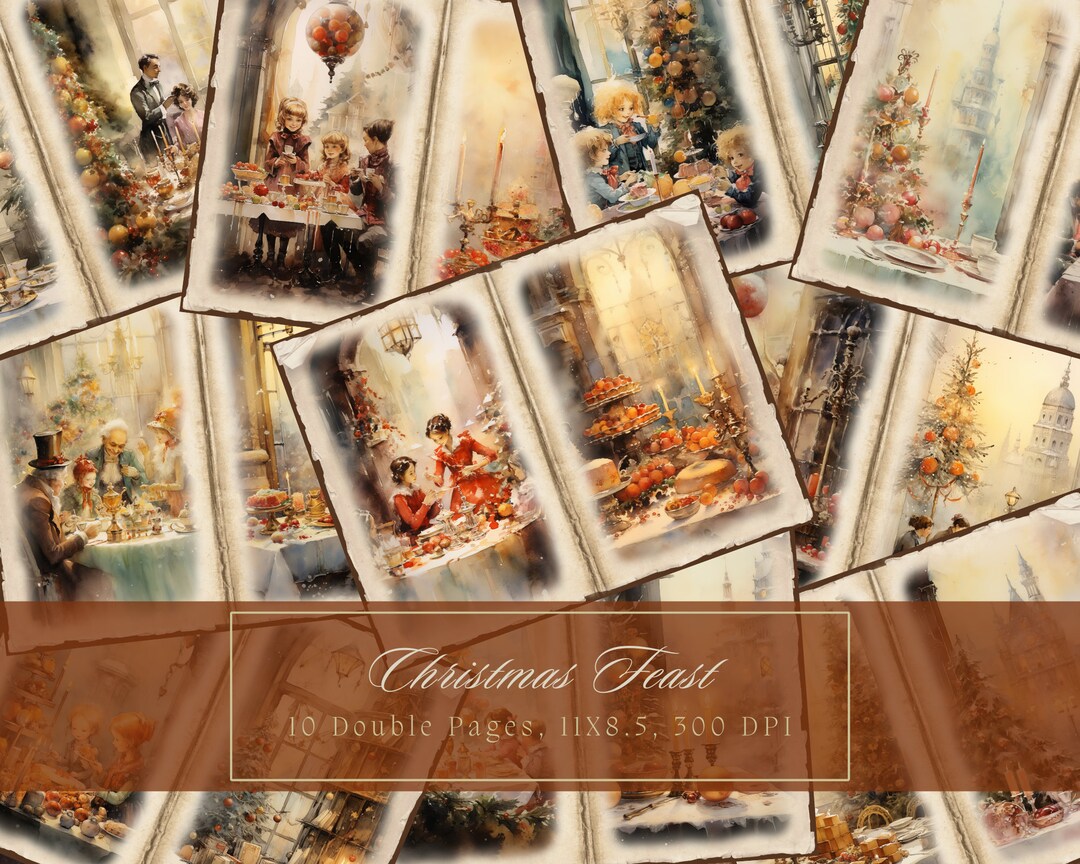 Christmas Feast Junk Journal Kit Winter Journal Digital Paper ...