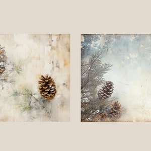 Snowy Pine Junk Journal Kit Winter Forest Pages Christmas Digital Paper ...