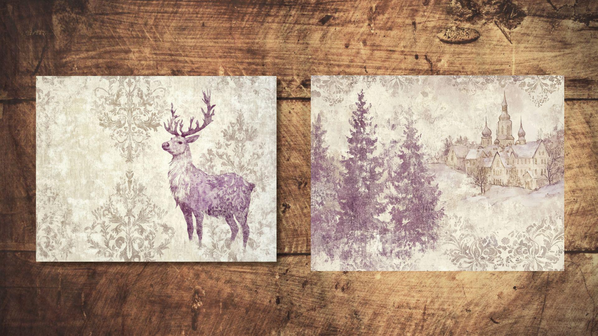 Lilac Christmas Junk Journal Kit Snowman Vintage Ephemera Santa Claus ...