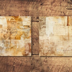 Brown Collage Junk Journal Kit Black Digital Paper Texture Grunge ...