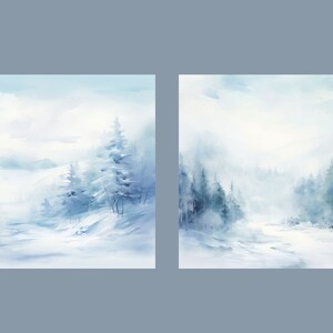 Watercolor Winter Forest Junk Journal Paper Winter Background Journal ...