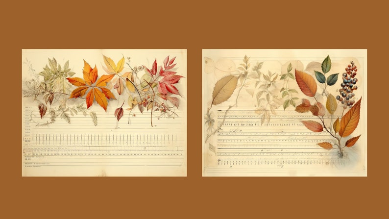 Autumn Junk Journal Kit Vintage Dry Leaf Ledger Journal Fall-inspired ...