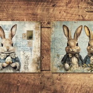 Easter Bunnies Junk Journal Kit Easter Eggs Vintage Ephemera Bunny ...