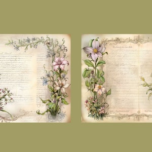 Wildflower Junk Journal Kit Floral Double Journal Pages Flower Digital ...