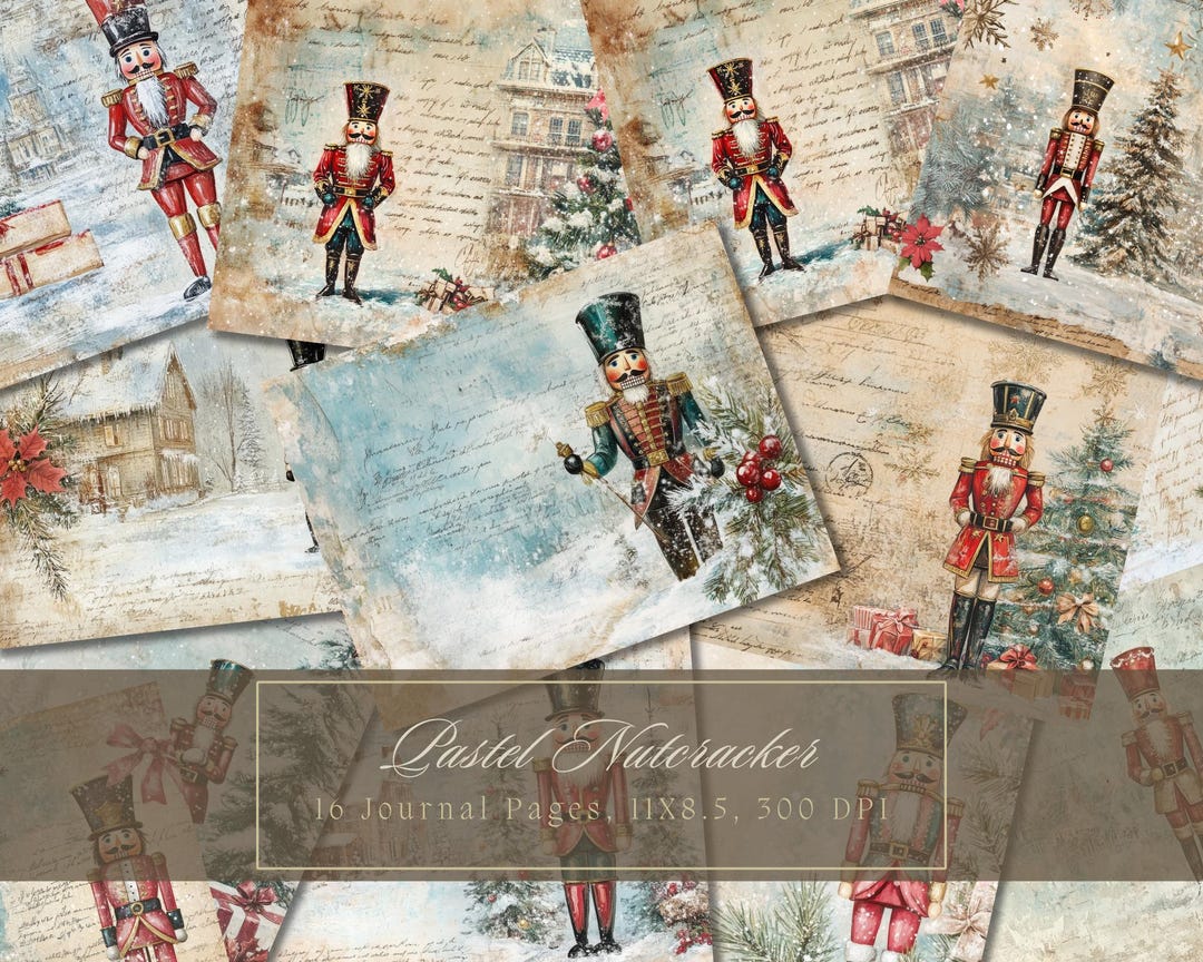 Christmas Nutcracker Junk Journal Kit Winter Journal Digital Paper ...