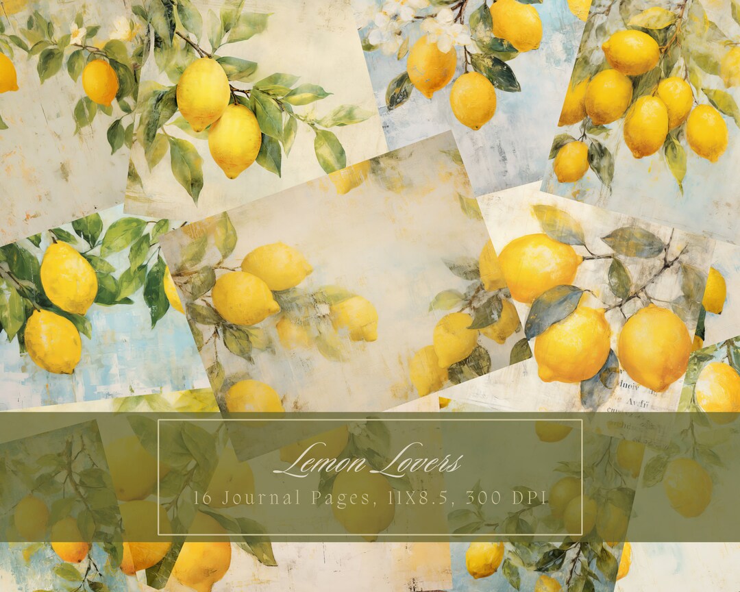Lemons Junk Journal Kit Vintage Ephemera Journal Lemon Digital Paper ...