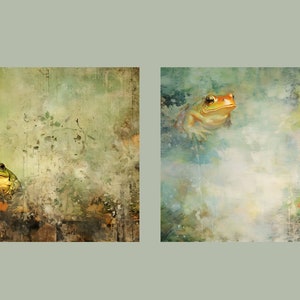 Vintage Frog Junk Journal Kit Grunge Pages Watercolor Frogs Digital ...
