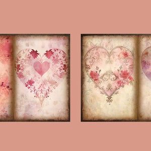Floral Hearts Junk Journal Kit Vintage Love Letter Digital Paper for ...