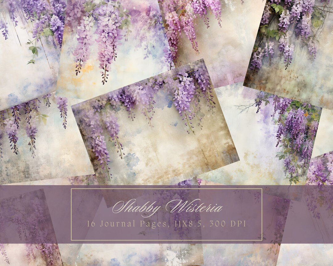 Wisteria Junk Journal Kit Vintage Floral Beautiful Journal Digital ...