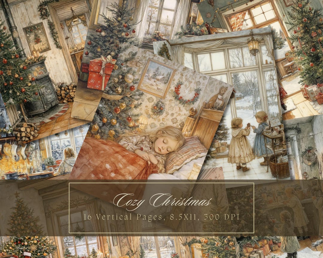Christmas Interiors Junk Journal Kit Winter Magic Journal Digital Paper ...