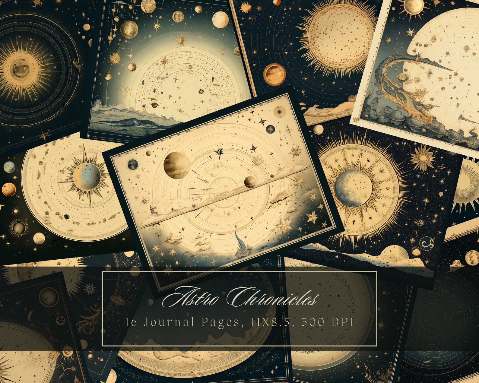 Vintage Celestial Junk Journal Kit Astronomy Printable Pages Sun and ...