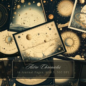 Vintage Celestial Junk Journal Kit Astronomy Printable Pages Sun and ...