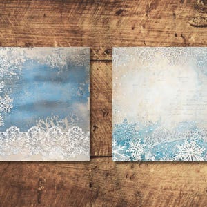 Snowflake Junk Journal Kit Winter Lace Background Journal Pages ...