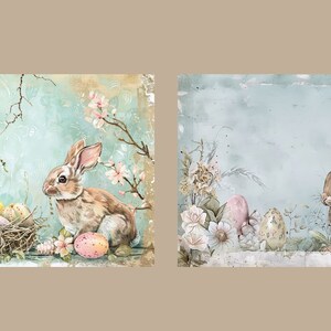 Easter Bunnies Junk Journal Kit Easter Eggs Vintage Ephemera Bunny ...