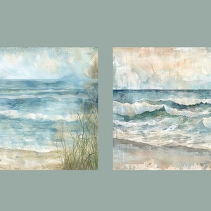 Watercolor Ocean Junk Journal Kit Blue Waves Journal Pages Water ...