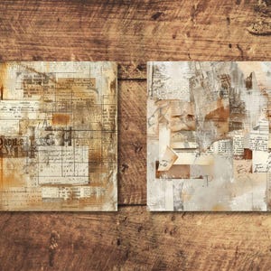Brown Collage Junk Journal Kit Black Digital Paper Texture Grunge ...