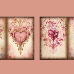 Floral Hearts Junk Journal Kit Vintage Love Letter Digital Paper for ...