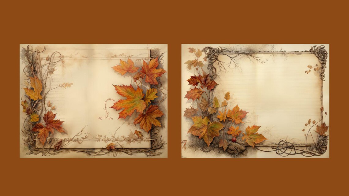 Autumn Leaves Junk Journal Kit Fall-inspired Vintage Ephemera Journal ...