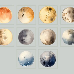 20 Watercolour Moon Clip Art Bundle Crescent Moon Watercolour Nursery ...