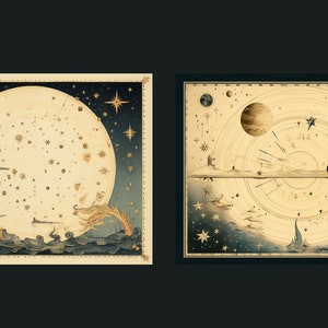 Vintage Celestial Junk Journal Kit Astronomy Printable Pages Sun and ...
