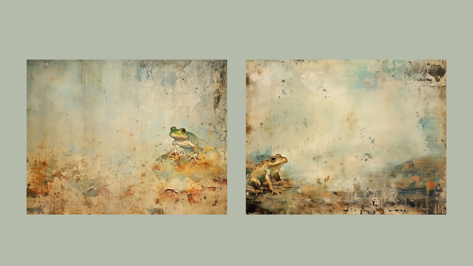 Vintage Frog Junk Journal Kit Grunge Pages Watercolor Frogs Digital ...