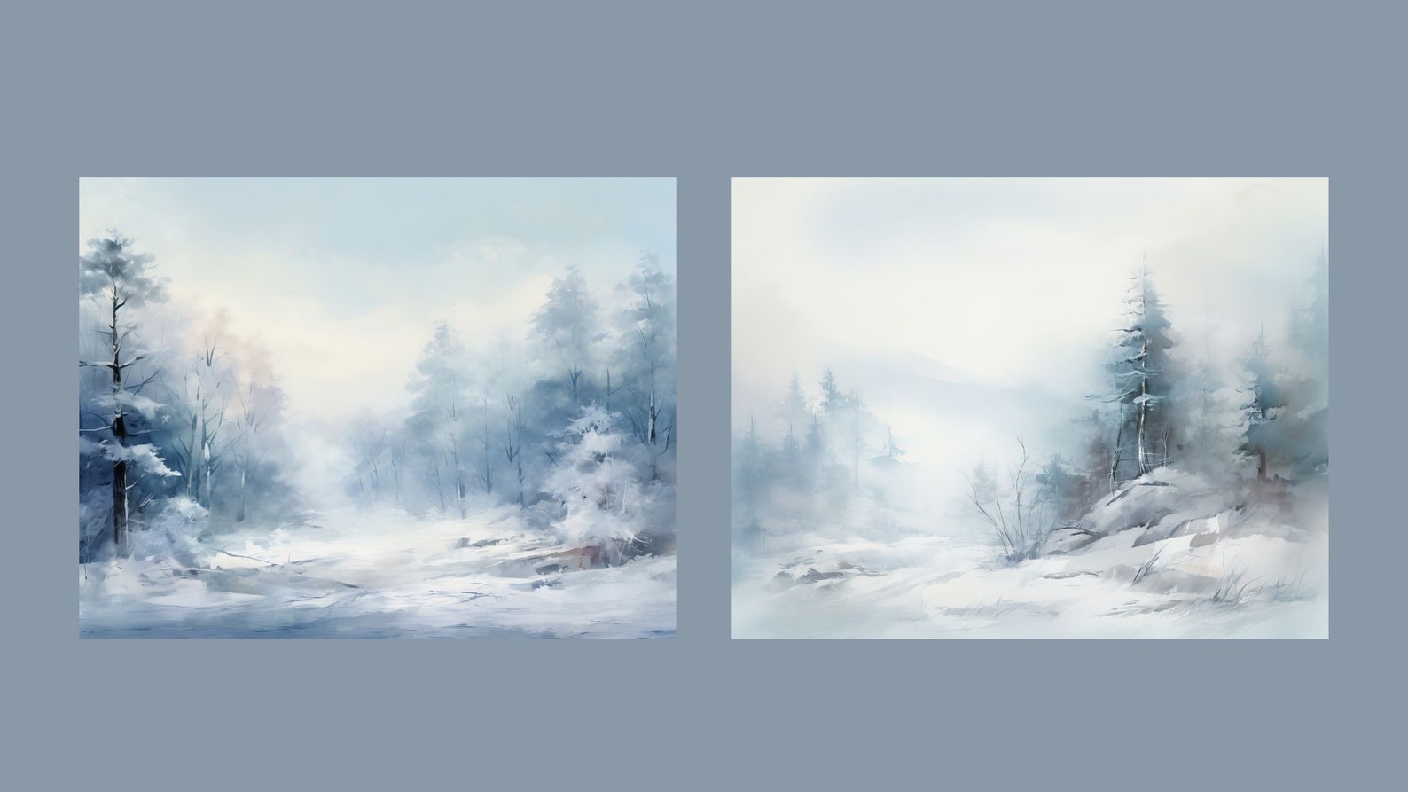 Watercolor Winter Forest Junk Journal Paper Winter Background Journal ...