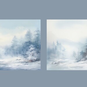 Watercolor Winter Forest Junk Journal Paper Winter Background Journal ...