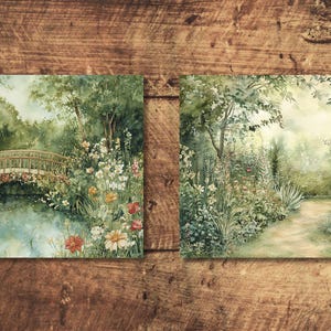 Watercolor Garden Glade Junk Journal Paper Botanical Background Journal ...