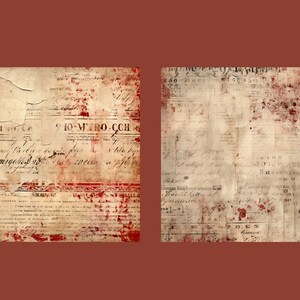 Red Vintage Paper Junk Journal Kit Digital Paper Texture Grunge Sheets ...