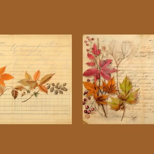Autumn Junk Journal Kit Vintage Dry Leaf Ledger Journal Fall-inspired ...