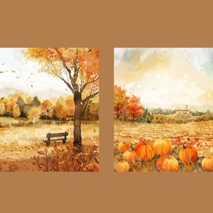 Watercolor Autumn Meadow Junk Journal Paper Fall Background Journal ...